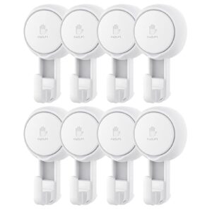 quanrise suction hooks powerful vacuum suction cup hooks- heavy duty for shower, waterproof suction hanger for bathroom kitchen towel, wall hooks, kitchen tools removable and reusable (8 pack)