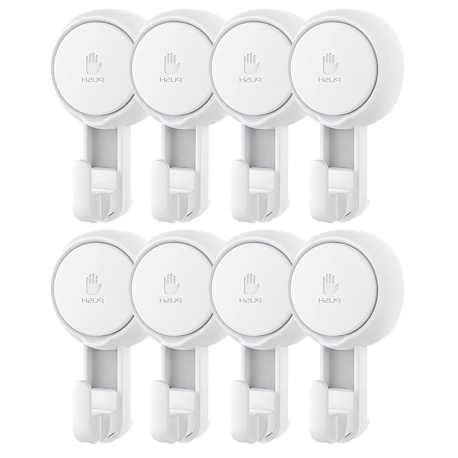 QuanRise Suction Hooks Powerful Vacuum Suction Cup Hooks- Heavy Duty for Shower, Waterproof Suction Hanger for Bathroom Kitchen Towel, Wall Hooks, Kitchen Tools Removable and Reusable (8 Pack)