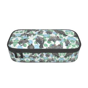 YQxwJL Rabbits Manatees Print Large Capacity Pencil Pouch Storage Bag Cosmetic Bag Pen Bag Simple Pencil Bag For Adults