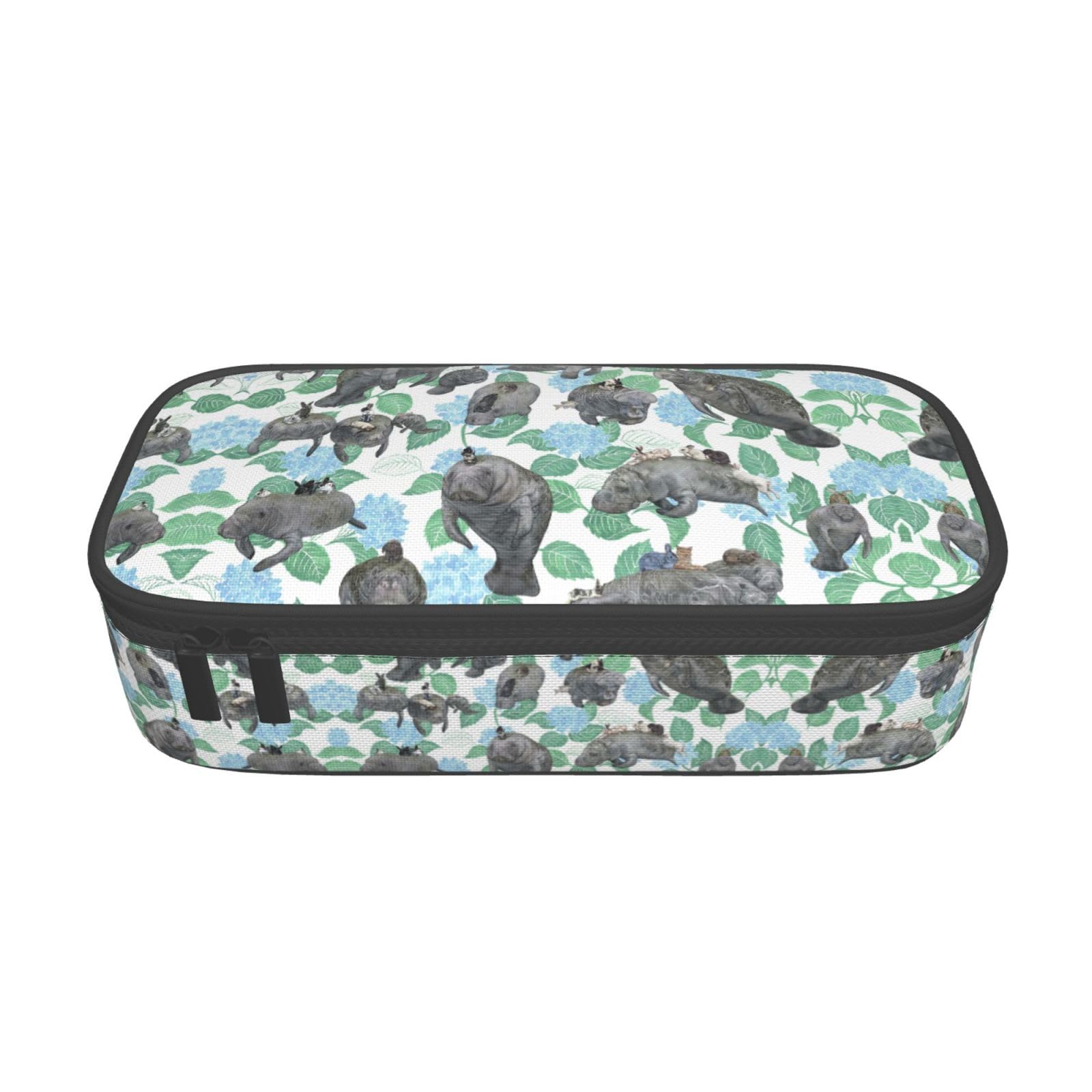 YQxwJL Rabbits Manatees Print Large Capacity Pencil Pouch Storage Bag Cosmetic Bag Pen Bag Simple Pencil Bag For Adults