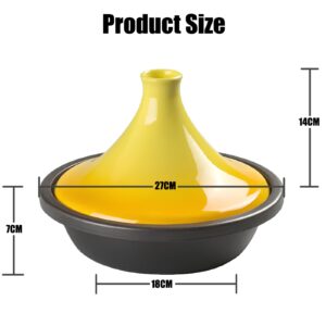 Xgxoz Cast Iron Tagine Pot for Cooking, Enameled Cast Iron Cooking Pot with Enameled Cast Iron Base And Ceramic Lid, Non Stick Tajine Pot Tagine Cooking Pot