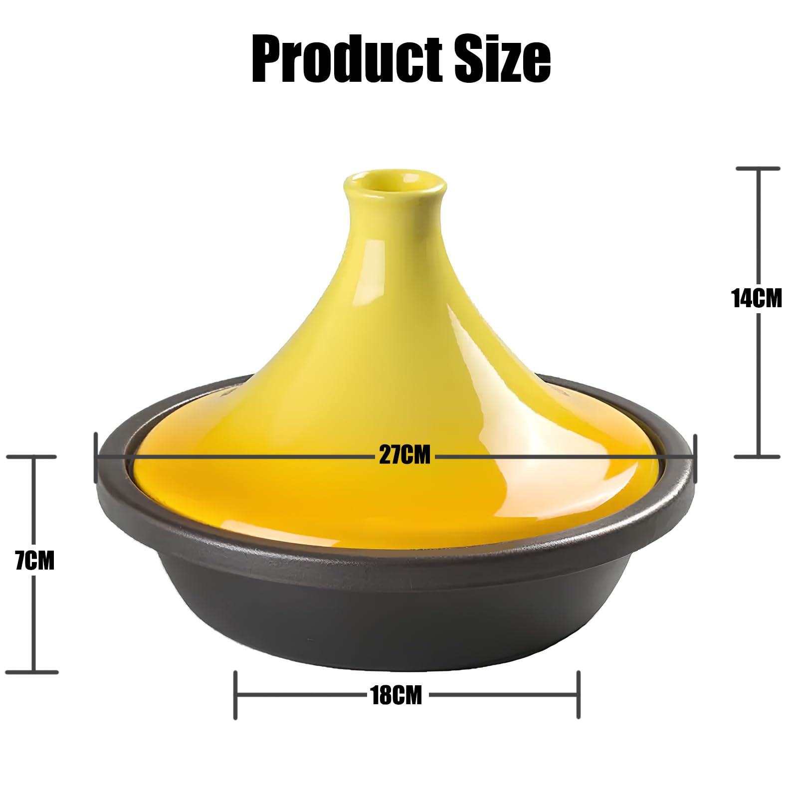 Xgxoz Cast Iron Tagine Pot for Cooking, Enameled Cast Iron Cooking Pot with Enameled Cast Iron Base And Ceramic Lid, Non Stick Tajine Pot Tagine Cooking Pot