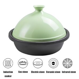 Xgxoz Enameled Cast Iron Tajine Cooking Pot Tajine with Base And Ceramic Lid Ceramic Cooking Pot for Home Kitchen Restaurant