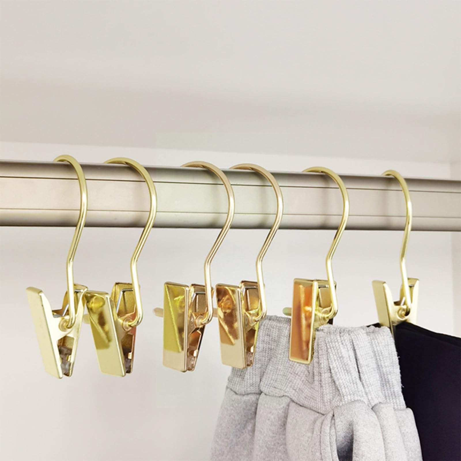 Gold Boot Clips for Closet, 20Pcs Laundry Clips, Boot Hangers for Tall Boots, Laundry Hooks, Premium Clothes Pins, Boot Hanger, Clip Hangers, Space Saving Portable Travel Hangers Clips