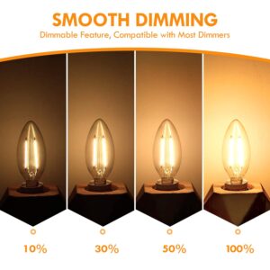 LEDIKON 12 Pack Dimmable E12 LED Candelabra Bulbs 60W Equivalent,2700K Soft Warm White Chandelier Light Bulbs,6W 530 Lumens Candle Light Bulbs for Chandelier Ceiling Fans