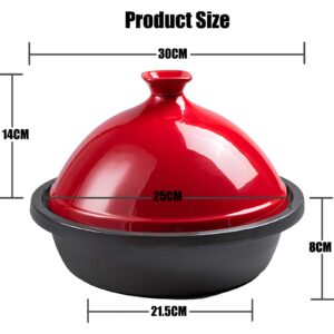 Xgxoz Enameled Cast Iron Cooking Pot with Enameled Ceramic Lid, Enameled Cast Iron Tagine Pot Ceramic Cooker Pot for Cooking