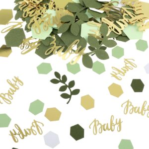 350pcs greenery baby shower confetti scatter decorations green olive green brown white table confetti dots sage green table scatter confetti for baby shower gender reveal decor birthday party wedding