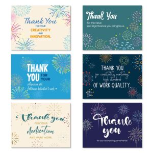 biroyal 24 pack employee appreciation cards with envelopes - 5 * 8 in blank employee thank you cards - ideal for employee recognition - appreciation cards for team staff teacher (firework design)