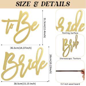 Wooden Bride To Be Sign with Gold Painted for Bachelorette Bridal Party Banner Bridal Shower Bride To Be Decorations（Gold）