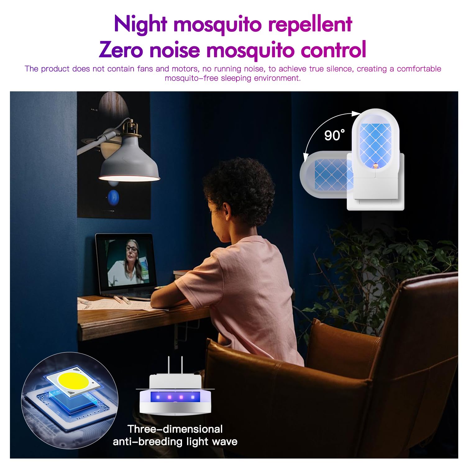 Flying Insect Trap 20PCS Glue Boards - Mosquito Killer Indoor - Gnat, Moth, Fruit Flies, Fly Traps - Attractant Catcher with UV LED Light Bug Zapper for Indoors, Home, Office - 2 PCS wacieo