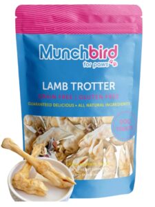 lamb trotter dehydrated dog treats glucosamine lamb treats for dogs chondroitin hips and joints lean hypoallergenic protein rawhide free safe bones alternative to duck feet lamb ears (12 to 16 pieces)