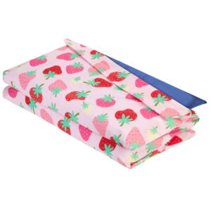 wildkin kids nap mat cover for boys & girls, featuring sewn-in flap design, ideal for preschool and daycare, fits our vinyl nap mat up to 1.5 inches including basic sleep ma (strawberry patch)