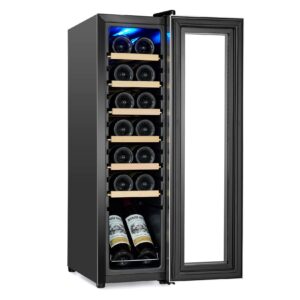 tropow 14 bottle compressor wine cooler, wine cellar with adjustable temp control, freestanding beverage refrigerator for red, white, champagne, beer, soda