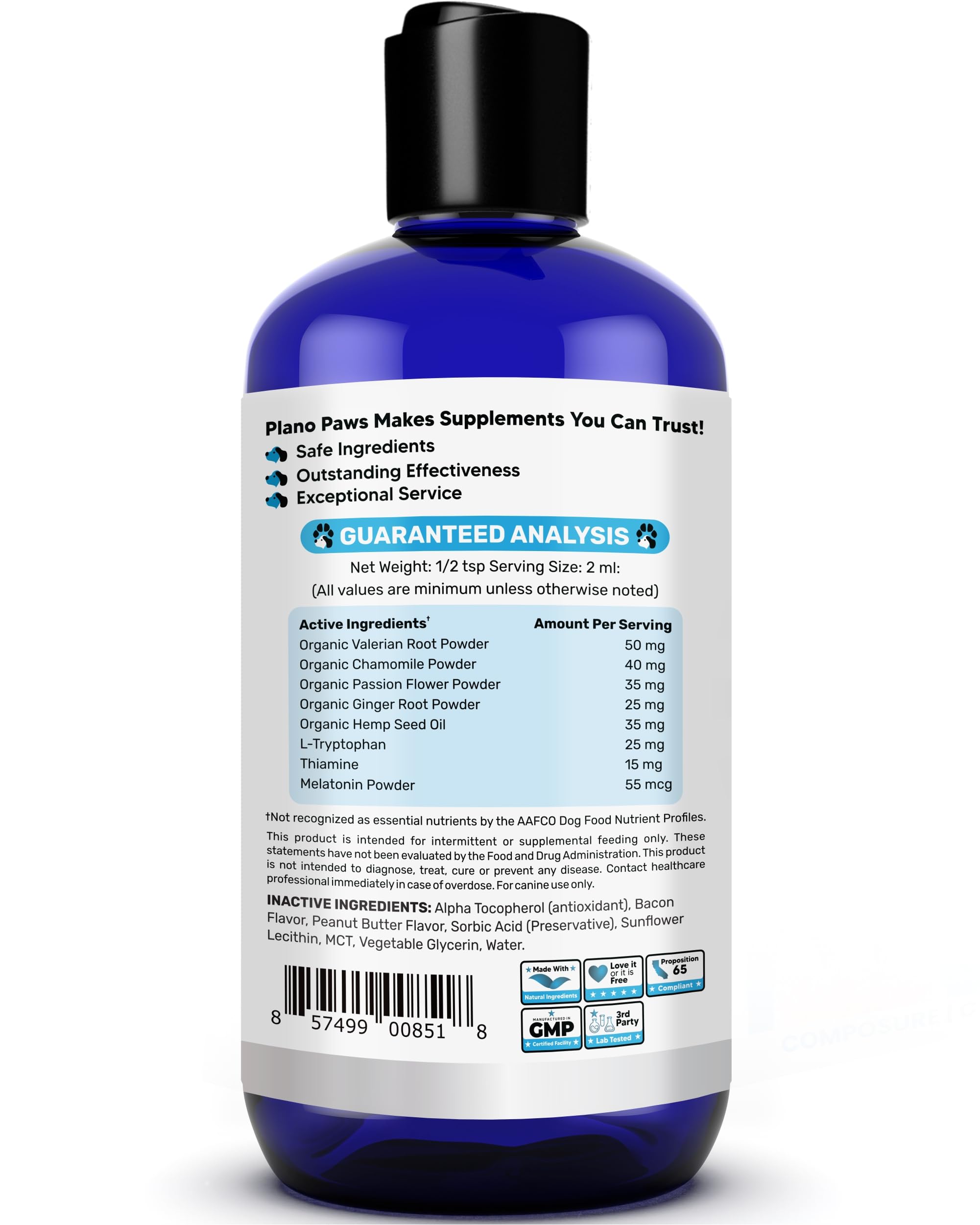 Dog Anxiety Relief - Faster Absorption Than Hemp Calming Chews for Dogs - Dog Calming Chews Alternative - Hemp Oil and Melatonin for Dogs - Liquid Dog Calming Treats for Thunder, Fireworks, Sleep Aid