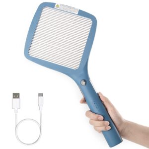 mafiti 2 in 1 electric fly swatter rechargeable with flashlight mosquito zapper bug zapper racket fly killer indoor outdoor