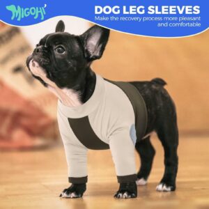 MIGOHI Dog Suit for Surgery Recovery,Dog Recovery Sleeve Front Leg,Recovery Suit for Male and Female,Dog Sleeve to Prevent Licking,Dog Leg Sleeve Medium Size Dog,Army-Green,M