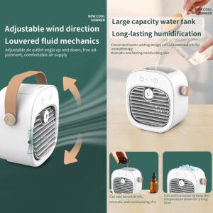 Portable Air Conditioner，6000mAh Mini Air Conditioner Fan，USB Rechargeable Personal Air Conditioner，3 Speed Quiet Air Cooler for Desktop、Office、Bedroom，study、Travel & Indoor/Outdoor Activities.(White)