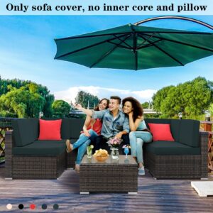 Qaworci Outdoor Cushion Slipcovers, Waterproof Patio Cushion Covers Replacement, Washable Patio Cushion Covers, Cushion Covers for Patio Furniture with Zipper (Gray, 23.6 * 23.6 * 3.5 inches-14)