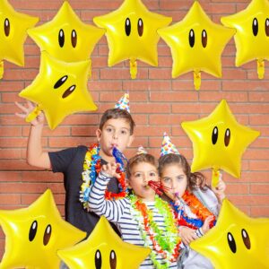 12 PCS Foil Star Balloons, 18" Gold Star Foil Balloons Mylar Helium Balloons, Video Game Star Balloons Foil Balloons Party Decorations for Birthday Wedding Gender Reveal