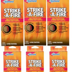 Generic Diamond Strike a Fire Starter 8 Count 6 Packs 48 Total, Brown