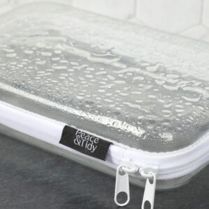 Peace & Tidy Hard-Sided Storage Case, Clear & White