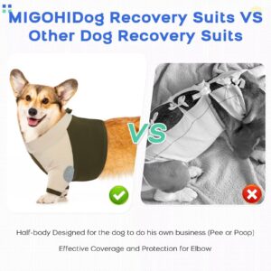 MIGOHI Dog Suit for Surgery Recovery,Dog Recovery Sleeve Front Leg,Recovery Suit for Male and Female,Dog Sleeve to Prevent Licking,Dog Leg Sleeve Medium Size Dog,Army-Green,M