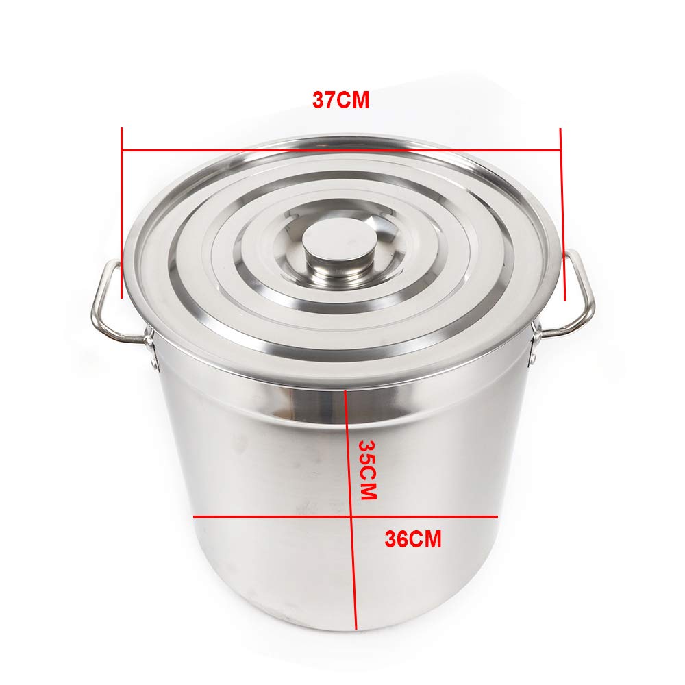 Knwigoe 30 Qt Stock Pot Cooking Stock Pots with Lid Large Soup Canner Food Grade Heavy Duty Cooking Steamer Big Pots for Cooking Stainless Steel ）