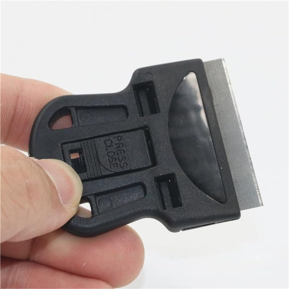 EYAKEG Mini Plastic Razor Blade Scraper Tool，Plastic Scraper，Cleaning Scraper Tool，Glass Scraper，Window Scraper，Stove Scraper Tool，Equipped with 5 Blades.