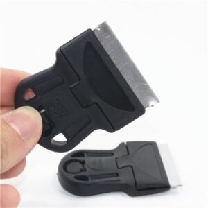 EYAKEG Mini Plastic Razor Blade Scraper Tool，Plastic Scraper，Cleaning Scraper Tool，Glass Scraper，Window Scraper，Stove Scraper Tool，Equipped with 5 Blades.