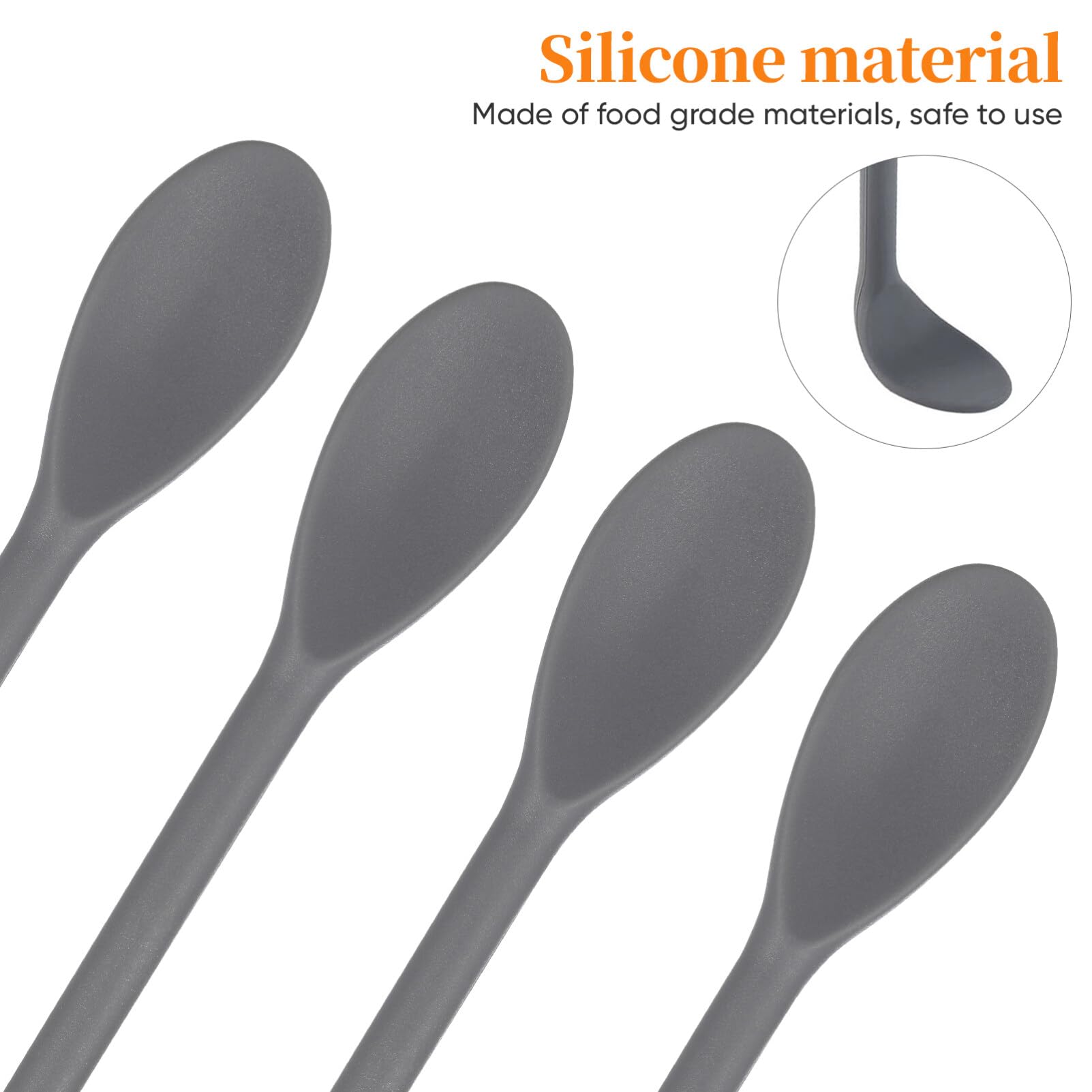 VOSAREA 2 Pairs Silicone Cooking Chopsticks Spoons 11inch Reusable Long Stirring Spoons Non-slip Stir Spoons Chopsticks Multi-function Kitchen Utensils