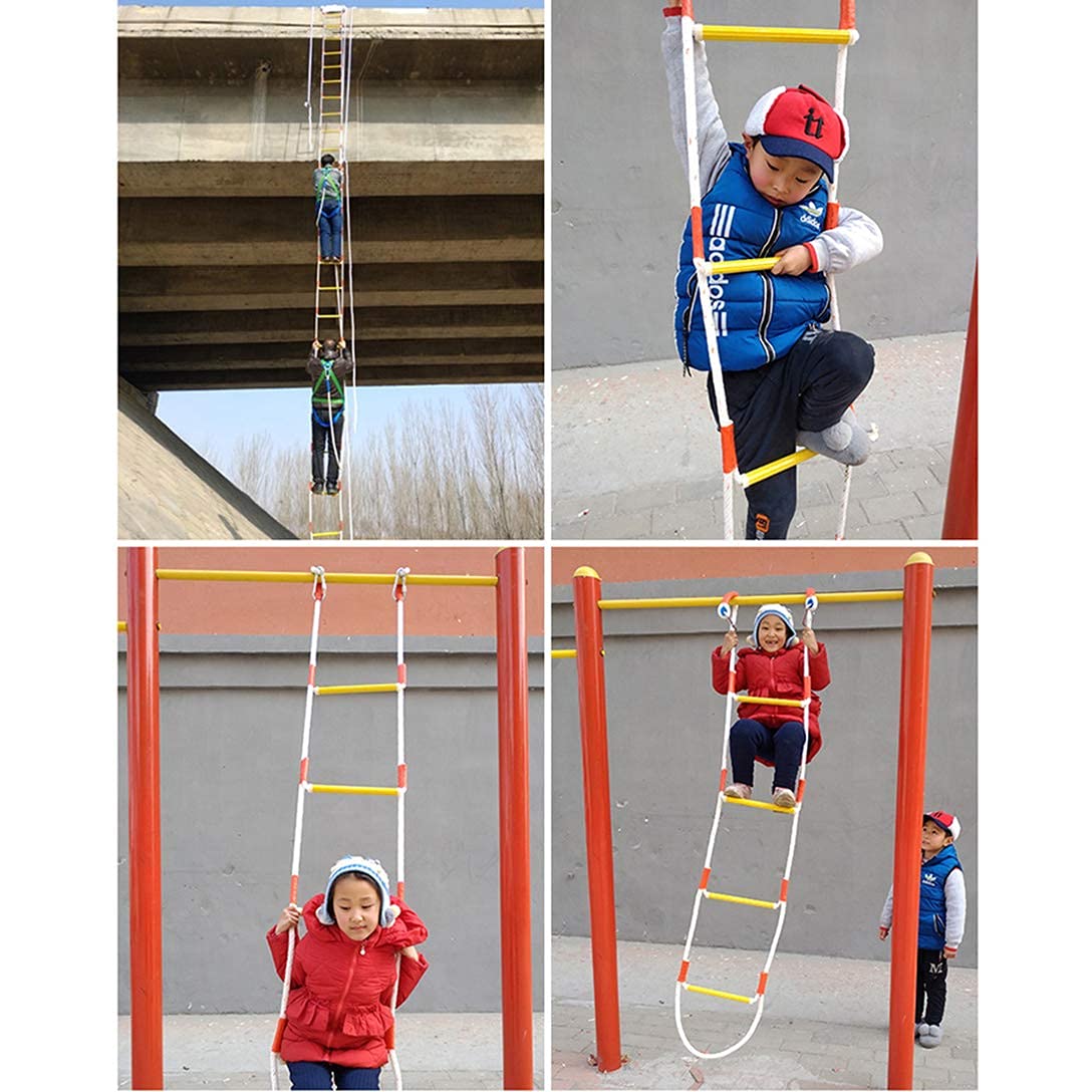 Ladders,Window Ladder Fire Escape 2-6 Story Homes Emergency Climbing Rope Ladders for Indoor or Outdoor Play Set Tree House Playground Rope Ladder/12M/39.4Ft