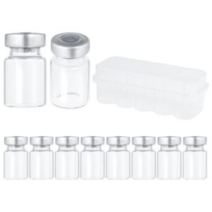 5ml glass vials for injection, with self healing injection port, transparent sealed, empty vials for injection (10, 5ml)