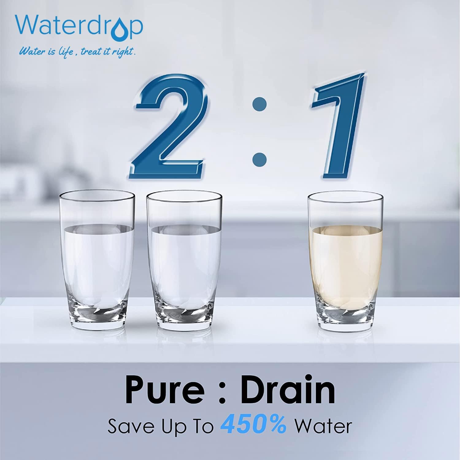 Waterdrop WD-D6RF Filter, Replacement for WD-D6-B Tankless Reverse Osmosis System, 1-Year Lifetime, Reduce PFAS