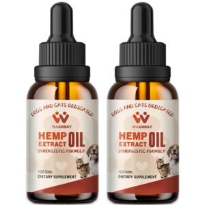 （2-pack） hemp oil for dogs cats - calming drops dog relaxants - help pets anxiety stress hip & joint pain arthritis sеizures rеlief - skin Нiр jоint hеalth - organic pet hemp oil drops