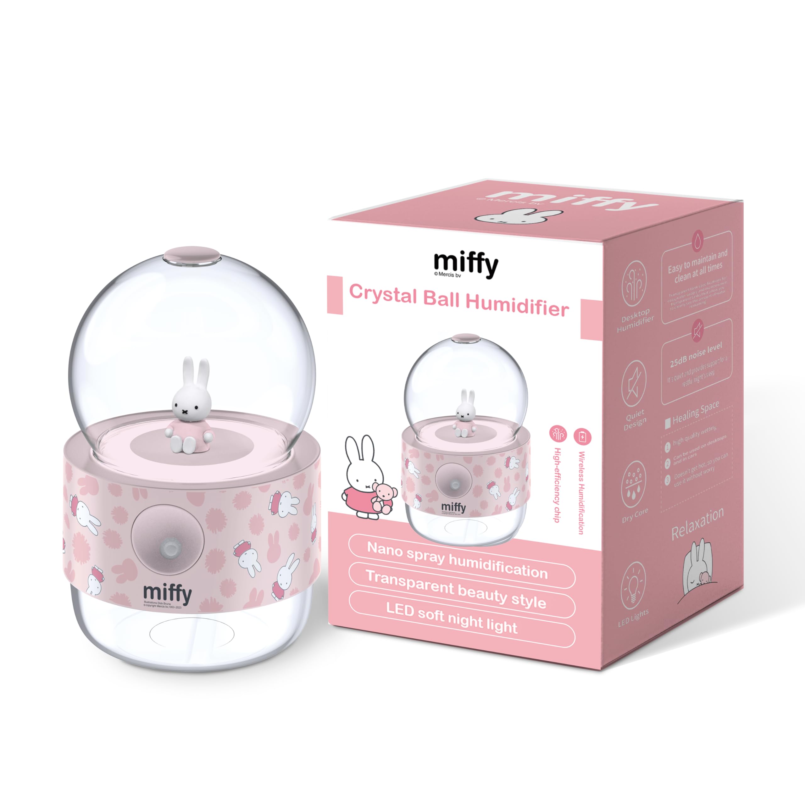 Miffy Crystal Ball Mist Humidifier - Romantic Gift Choice(Pink)