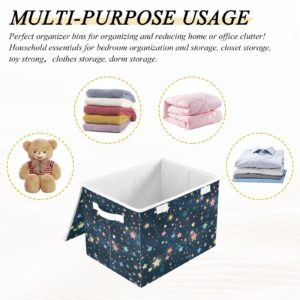 Moudou Star Storage Bin with Lid, Large Collapsible Cube Storage Box for Closet, Office, Bedroom, Home Decor