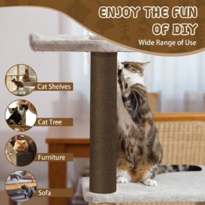 Climbing Cat Scratcher Mat Trimmable Cat Scratching Post Carpet 78.7’’x15.8’’ Self Adhesive Carpet Mat Pad Replacement for Cat Tree Shelves Post Couch Wall Furniture Steps DIY Protector (Brown)