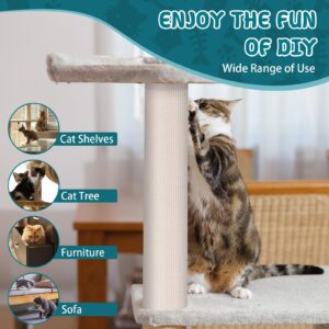 Climbing Cat Scratcher Mat Trimmable Cat Scratching Post Carpet 78.7’’x15.8’’ Self Adhesive Carpet Mat Pad Replacement for Cat Tree Shelves Post Couch Wall Furniture Steps DIY Protector (Cream White)