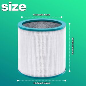 2 Pack True HEPA Replacement Air Purifier Filters for Dyson Tower Purifier Pure Cool Link TP01 TP02 TP03 BP01, AM11, Dyson BP01 Models, Compared to Part # 968126-03 - Premium Activated Carbon Filters