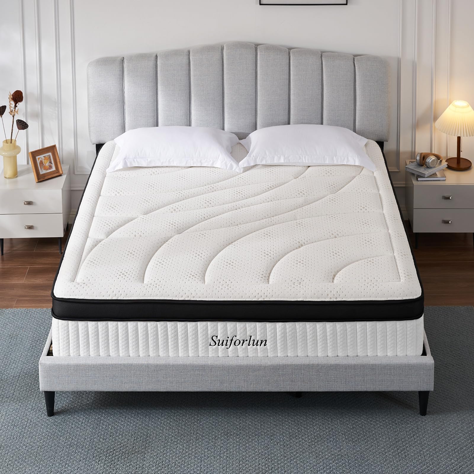 Suiforlun Full Mattress, 14 Inch Hybrid Mattress Full, Cool Gel Memory Foam and Heavier Coil Pocket Spring Mattress in a Box for Lumbar Support & Back Pain Relief, Medium-Plush, 120 Nights Trial