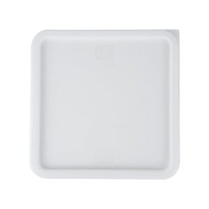 Restaurantware-LID ONLY: Met Lux Food Container Lid, 1 Square Lid For Storage Container - Containers Sold Separately, With Pull-Corner Tab, White Plastic Lid, Dishwashable, Freezable