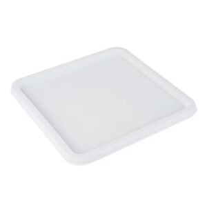 restaurantware-lid only: met lux food container lid, 1 square lid for storage container - containers sold separately, with pull-corner tab, white plastic lid, dishwashable, freezable