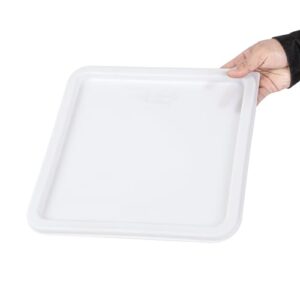 Restaurantware-LID ONLY: Met Lux Food Container Lid, 1 Square Lid For Storage Container - Containers Sold Separately, With Pull-Corner Tab, White Plastic Lid, Dishwashable, Freezable