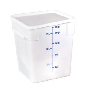 Restaurantware-LID ONLY: Met Lux Food Container Lid, 1 Square Lid For Storage Container - Containers Sold Separately, With Pull-Corner Tab, White Plastic Lid, Dishwashable, Freezable