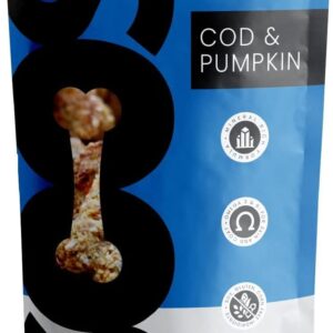 SOOS Cod and Pumpkin Dog Treats Training Dog Treats Dog Chews Cat Treats All Natural Dogs and Cats Wellness Treat for Pets - 1x Pack 85gr / 3oz