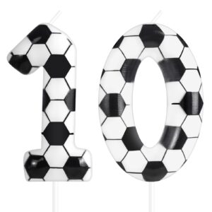 soccer birthday candles 10th soccer themed birthday party decorations, football birthday cake candles for boys girls kids sport-theme party supplies