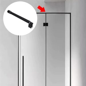 UTALIND 1pcs Wall-to-Glass Support Arm for 5/16" to 1/2 "(8-12mm) Thick Glass Sliding Door Support Bar for Kitchen Glass Doors, Bathtubs, with Screws, Black