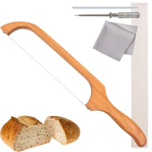 bread knife, bread bowl knife - premium stainless steel 15.7" serrated bread knife for homemade bread - suitable for sourdough bread, bagels