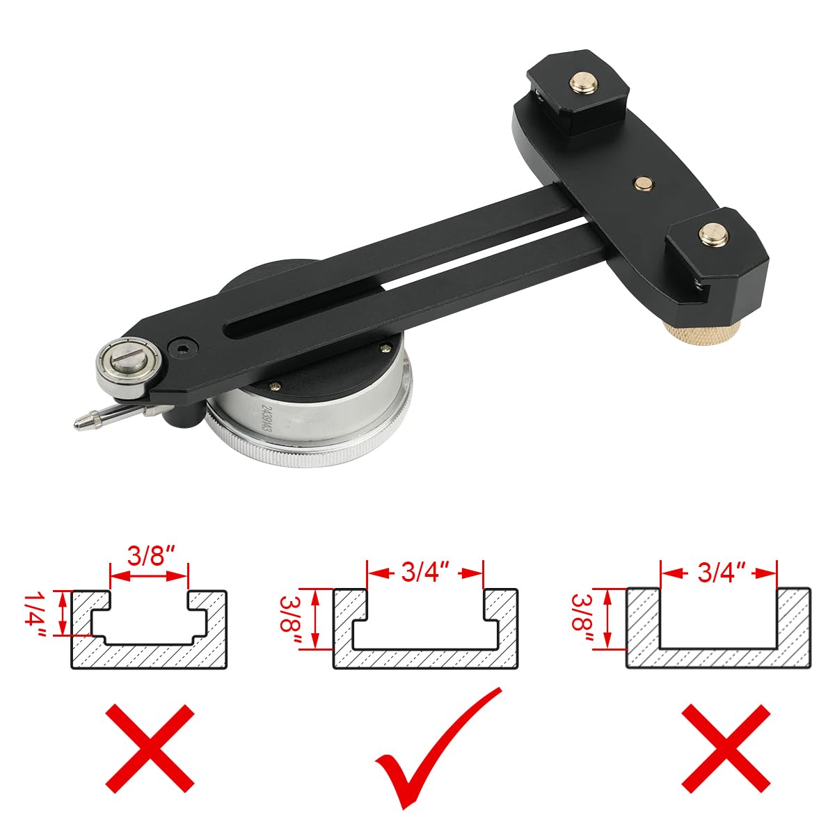 TOOLCOOL Table Saw Alignment Gauge Calibrator Dial Indicator Thin Rip Jig Table Saw Jig Guide Woodworking Tool Table Saw Accessories for Repeat Narrow Strip Cuts