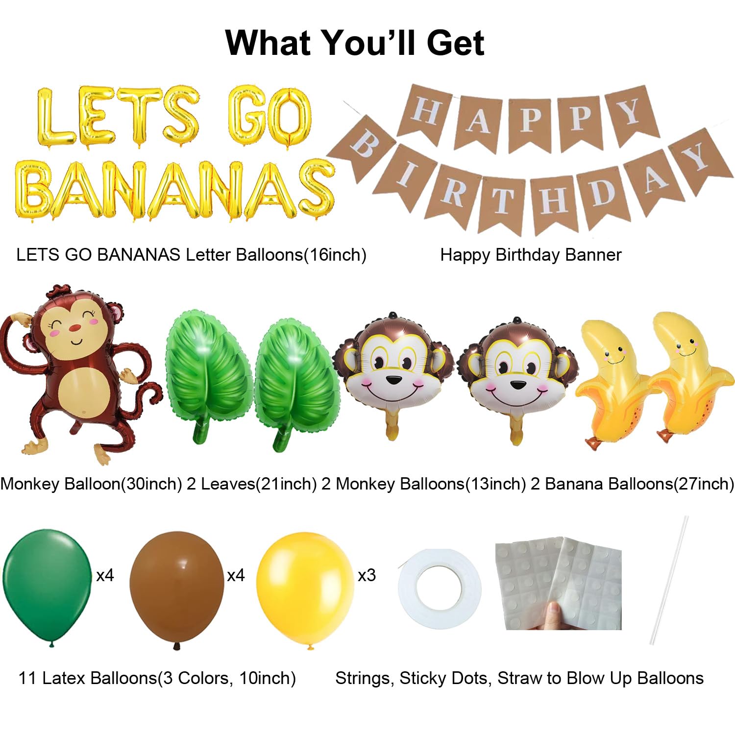 Let's Go Bananas Birthday, Monkey Birthday Decorations, Monkey Theme Birthday Decorations, Monkey Jungle Birthday Decorations,Monkey And Banana Birthday Decorations,Jungle Safari Animal Tropical Decor